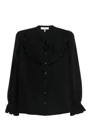 Chloé Ruffled Collar Button-up Blouse - Black