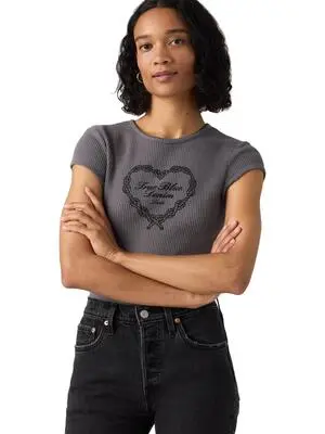 LEVI'S Graphic Waffle Knit T-shirt - Black