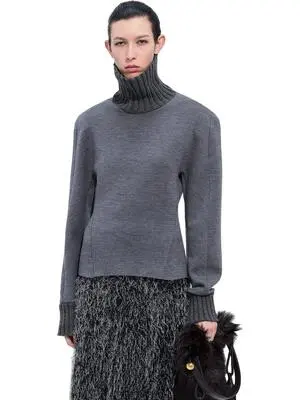 BOTTEGA VENETA Bottega Veneta Double Wool Turtle Neck Jumper