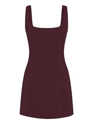 SKIMS Scoop Neckline Cotton-jersey Mini Dress - Currant