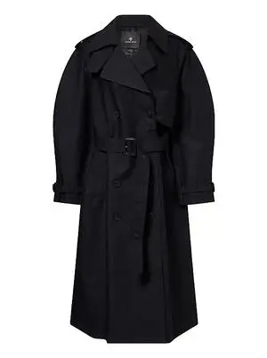 ANINE BING Pascale Cotton Maxi Trench Coat - Black