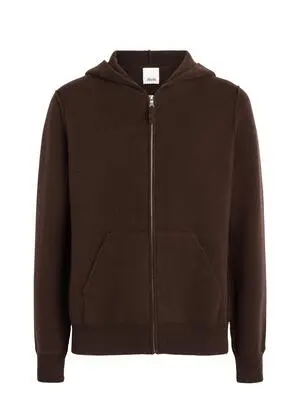 ALLUDE Wool-cashmere Zip-up Hoodie - Brown