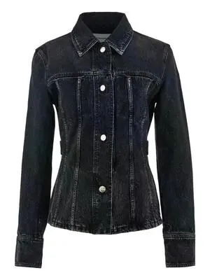 SALVATORE FERRAGAMO Ferragamo Fitted Denim Jacket With Logo Patch