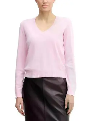 BENETTON V-neck Ribbed Knitwear - Pink