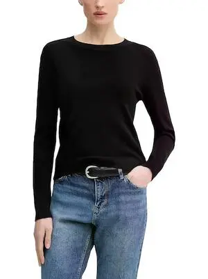 BENETTON Crew Neck Long Sleeve Sweater - Black