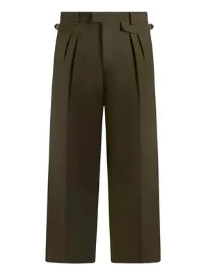 Manière De Voir Pierre Olive Twin Pleat Tailored Trousers - Green