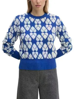 BENETTON Argyle Pattern Knit Sweater - Blue