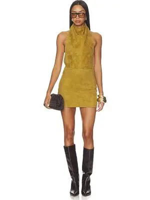 Retrofete Zoriel Suede Dress - Olive