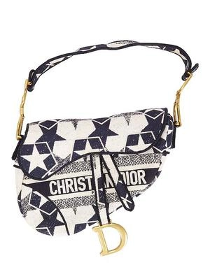 FWRD RENEW Dior Embroidered Saddle Bag - Navy