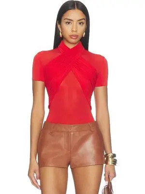 FRANÃ§OISE Françoise Short Sleeve Top - Red