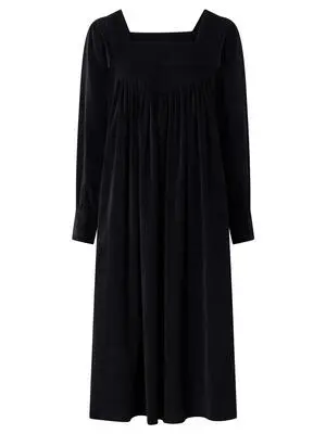 Thierry Colson Tatiana Cotton & Wool-blend Corduroy Midi Dress - Black