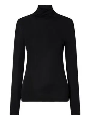 AGOLDE Delphi Ribbed Stretch Turtleneck T-shirt - Black