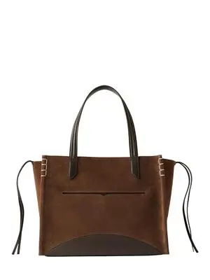JW Anderson Loafer Cabas Suede Tote - Brown
