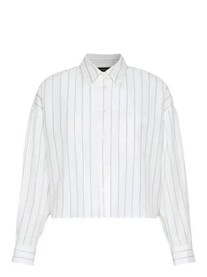 MAX MARA Weekend Max Mara Striped Cotton Poplin Shirt With Floral Satin Panel