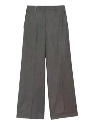 Peserico Pinstripe Wide-leg Tailored Trousers - Grey