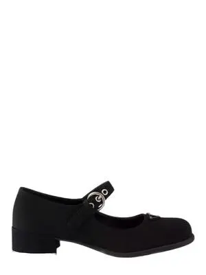 Prada Fabric Ballerinas With Buckle Strap - Black