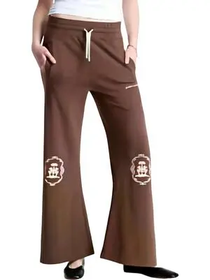 Palm Angels Graphic Print Flared Track Pants - Brown