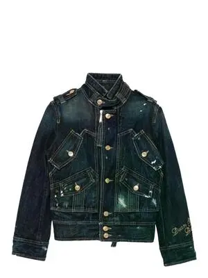 Dsquared2 Distressed Denim Jacket - Blue