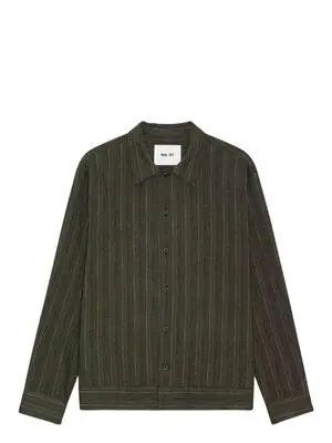 Nn07 Striped Reed Shirt - Green