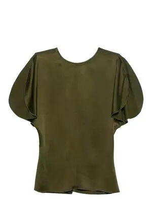 Victoria Beckham Victoria Beckham Bela Slit-Sleeve Top Green