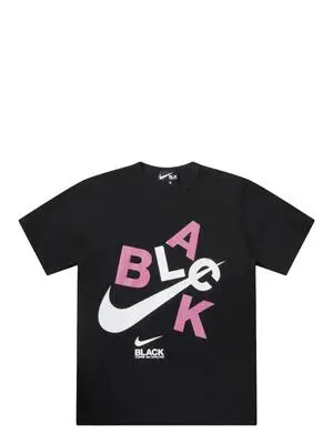 Comme Des Garçons Logo Print Cotton T-shirt - Black