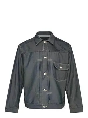 Comme Des Garçons Pleated Cinch-back Denim Jacket - Grey