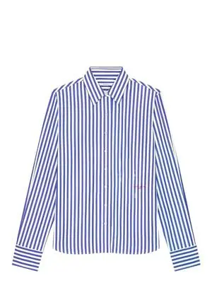Givenchy Embroidered Logo Striped Shirt - Blue