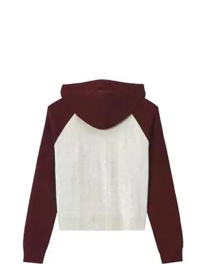 CHOCOOLATE CHOCOOLATE Ribbed Raglan-Sleeve Hoodie Neutrals