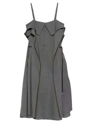 Sacai Sacai Layered Detail Sleeveless Midi Dress Grey