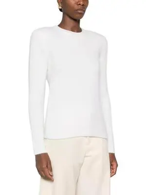 TOTÊME TOTEME Crew Neck Sweater With Padded Shoulders