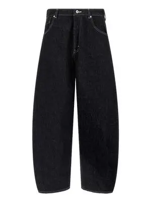 Comme Des Garçons Contrast-stitch Tapered Jeans - Blue