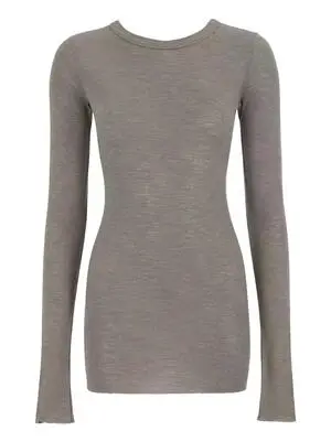 Rick Owens Rick Owens Long Sleeve T-Shirt With Slub Texture Grey