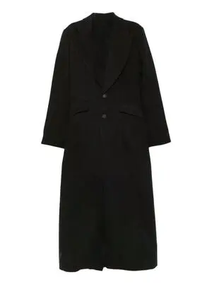 QUETSCHE Tailored Herringbone Pattern Coat - Brown