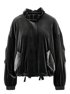 EMPORIO ARMANI Emporio Armani Velvet-Effect Ruffled Collar Jacket