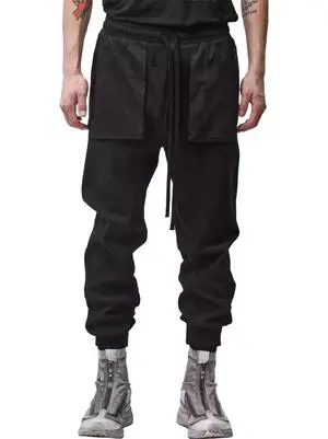 THOM KROM Waffle-knit Drawstring Trousers - Black