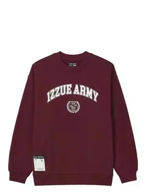 Izzue Logo Print Crew Neck Sweater - Red