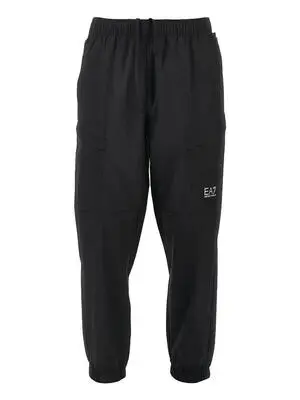 EA7 Logo-print Cargo Pants - Black