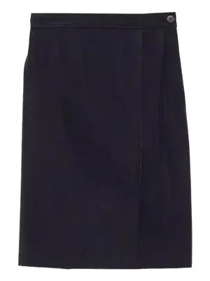 Saint Laurent 1980s Wool Wrap Skirt - Black