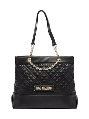 Moschino Love Moschino Quilted Logo Tote Bag Black