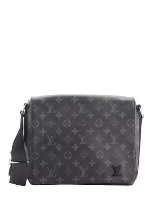 LOUIS VUITTON Monogram Eclipse Canvas Messenger Bag Pm - Black