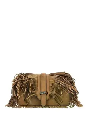 Emporio Armani Boteh Capsule Fringe Shoulder Bag - Neutrals