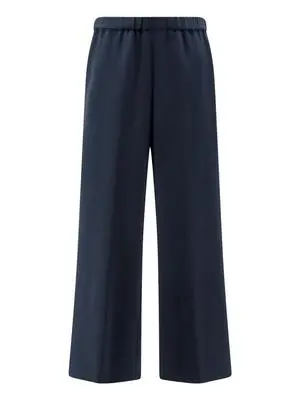 Aspesi Wide Leg Elasticated Trousers - Blue