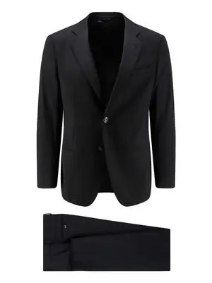Giorgio Armani Soho Line Super 160s Virgin Wool Suit - Black