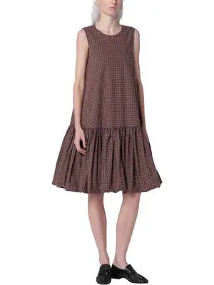 CORDERA Checked Balloon Dress - Multicolor