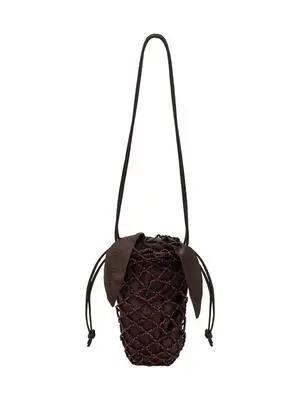 CORDERA Beaded Net Bucket Bag - Brown