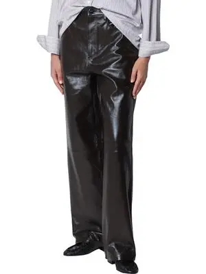 RÓHE Leather Wide-leg Trousers - Brown