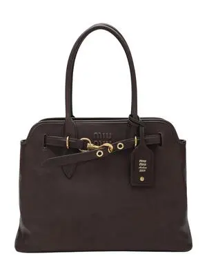 Miu Miu Aventure Bag In Radica Nappa Leather - Brown