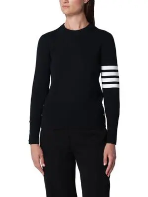 Thom Browne Four-bar Wool Crew-neck Sweater - Blue