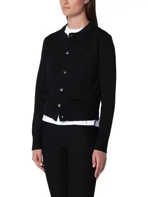 AMI Paris De Cœur Wool Cardigan - Black