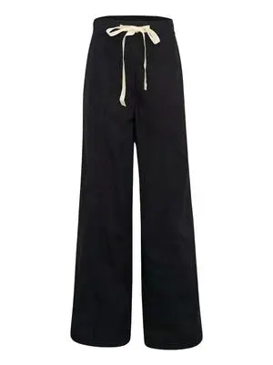LEE MATHEWS Poplin Wide-leg Palazzo Pants - Black